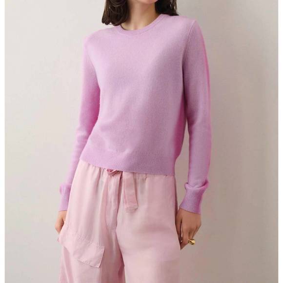 White + Warren | Sweaters | New White Warren Spray Paint Crew In Purple ...